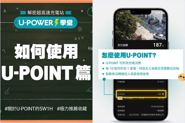 每 10 點就可折抵 1 度電，U-POWER 學堂：U-POINT 篇上課囉::DDCAR 電動車