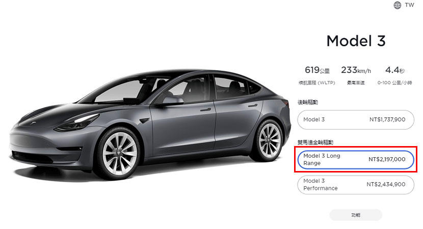 一個月漲 12 萬元！特斯拉 Model 3 LR 最新價格已貴到 220 萬元::DDCAR 電動車