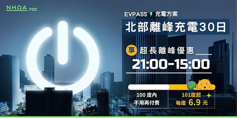 499 元包月爽充 100 度電、額滿再打七五折：台泥 NHOA.TCC 北部離峰 EVPASS 方案限時上架::DDCAR 電動車