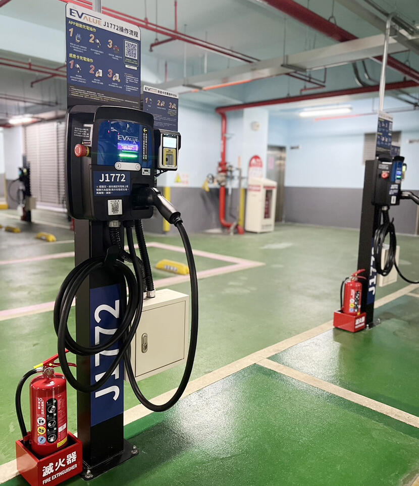 一個月充電都免錢！有 14 座慢充樁的 EVALUE 台北世貿公園地下停車場站啟用::DDCAR 電動車