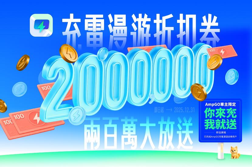 AmpGO 全新功能放福利：漫遊充電滿額送百，有充有拿、總回饋高達 200 萬元！::DDCAR 電動車